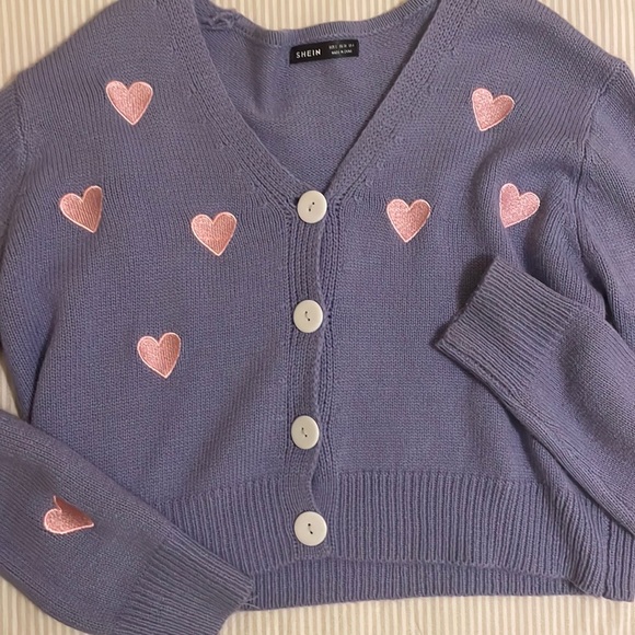 SHEIN | Sweaters | Purple Button Up Cardigan | Poshmark